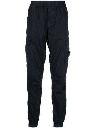 Stone Island pantalon cargo &agrave; motif Compass signature - Bleu
