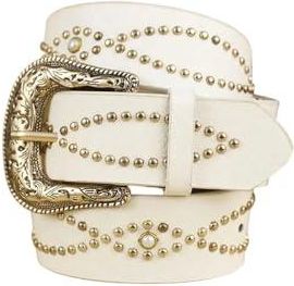 Generic Ceinture bohème en cuir synthétique avec strass pour femme, beige, 100