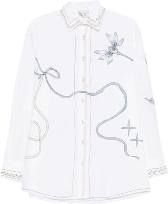 Alysi Femme, Blouses et Chemises, Blanc, Taille: 36 FR Chemise en soie