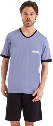 Ath&eacute;na Homme Construction Ensemble De Pyjama, Gris Parme/Bas Noir, S EU