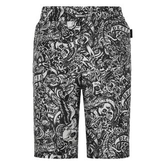 Philipp Plein Silk Cool Kid Shorts Tattoo - - Shorts - Herren - Schwarzk - 5XL