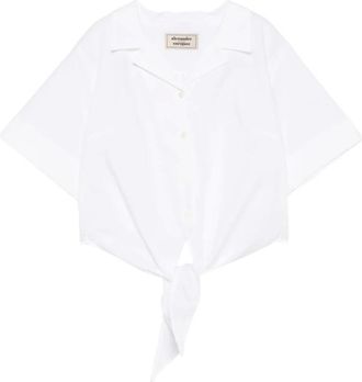 Alessandro Enriquez Femme, Blouses et Chemises, Blanc, Taille: 42 FR Knot-detail Shirt
