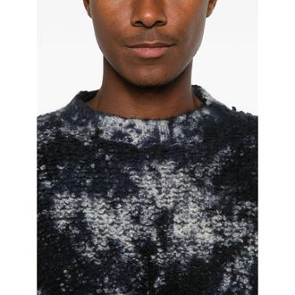 Avant Toi Boucl&eacute; Silk-Cashmere Tie-Dye Sweater - Navy