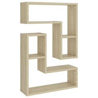 vidaXL Étagères Murales 2 pcs, Supports Suspendus, Tablettes Flottantes, Meubles de Salon Salle de Séjour Maison, Chêne Sonoma Bois dIngénierie