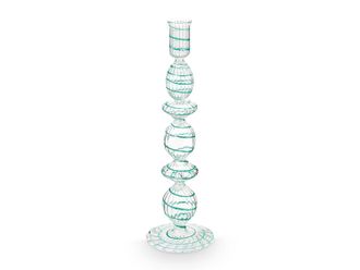 Pip Studio Swirl Light Blue Glas Kerzenst&auml;nder 28cm