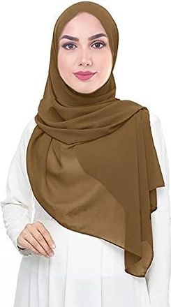 Lina & Lily Hijab pour Femmes Mousseline Foulard Écharpe Turban Châle Islamique (Coffee)