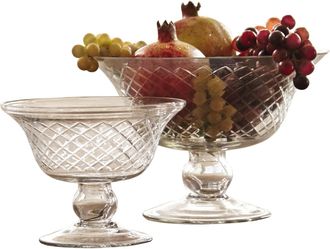 Loberon Schalen 2er Set Kadence, Glas, klar