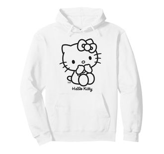 Hello Kitty Outline XOXO-Figur in niedlicher, s&uuml;&szlig;er Bogen, Retro-Pose Pullover Hoodie