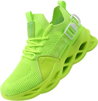 AARDIMI Herren Laufschuhe Fitness stra&szlig;enlaufschuhe Sneaker Sportschuhe atmungsaktiv Anti-Rutsche Gym Fitness Schuhe (Gr&uuml;n, Numeric_42)
