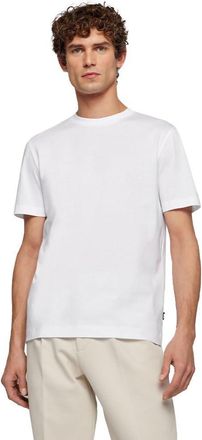 BOSS Herren Thompson 02 Regular-Fit T-Shirt aus Baumwoll-Jersey mit geripptem Kragen Weiß 6XL