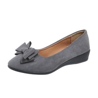 Generic Escarpins &agrave; talon compens&eacute; bas pour femme Ballerines avec noeud Chaussures de soir&eacute;e tendance antid&eacute;rapantes Ballerines d&eacute;t&eacute; &eacute;l&eacute;gantes Chaussures de m