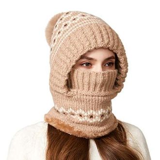Generic Chapeaux dhiver pour femmes,Couvre-t&ecirc;te r&eacute;glable coupe-vent tricot&eacute; - Bonnet dhiver &eacute;pais pour femmes Bonnet tricot&eacute; chaud | Convient pour le ski, lut