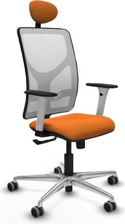 Piqueras y Crespo B&uuml;rostuhl mit Lendenwirbelst&uuml;tze, mit wei&szlig;en und schwarzen Armlehnen und festem Kopfteil, ausgestattet mit Sincro 3 Positionen und Schneideschaum, Wei