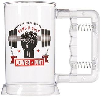ThumbsUp! HT-POWERPNT Bierglas - Power Pint (560ml), Glas, Durchsichtig, 10 x 9 x 15 cm