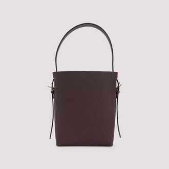 Valextra Hobo Bags - Structured Burgundy Calf Leather Bucket Bag - Gr. unisize - in Schwarz - f&uuml;r Damen