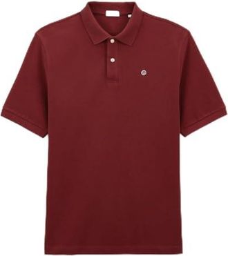 Serge Blanco Polo Manches Courtes Maille piqu&eacute;e en Coton Lucas Rouge Merlot - Mode Homme