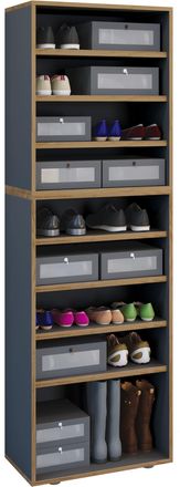 VCM Holz Schuhregal/Ma&szlig;e ca. H. 183 x B. 60 x T. 33 cm/Schuhkommode mit 9 F&auml;cher/Schuhschrank - Salia 9fach B. 60 cm