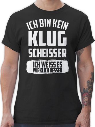 Shirtracer T-Shirt Herren - Spr&uuml;che Statement mit Spruch - Ich Bin kein Klugschei&szlig;er ich wei&szlig; es wirklich Besser - L - Schwarz - Tshirt+ich+Bin+kein+klugschei&szlig;er