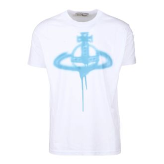 Vivienne Westwood Homme, Tops, Blanc, Taille: L T-shirt en coton &agrave; col rond