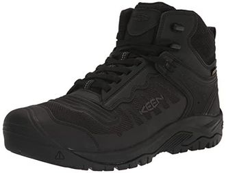 Keen Mens Reno Mid Height Soft Toe Flexible Waterproof Athletic Work Boots, Black/Black, 14 Wide
