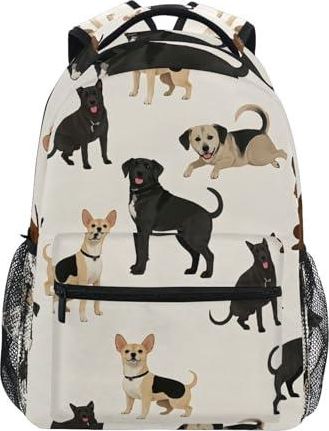 Generic Beaucoup De Chiens Beige Cartables Scolaires Antivol Sacs A Dos L&eacute;ger Sac &Agrave; Dos Pour Pc Randonn&eacute;e Ordinateur Portable 29X40Cm