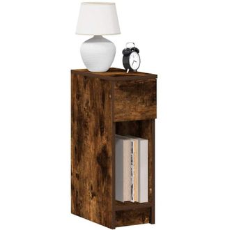 vidaXL Tables de chevet avec tiroir 2 pcs ch&ecirc;ne fum&eacute; 20x36x60 cm Vidaxl