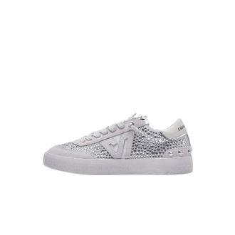 Emanuelle Vee Femme, Chaussures, Gris, Taille: 36 EU Baskets blanches avec d&eacute;tails strass