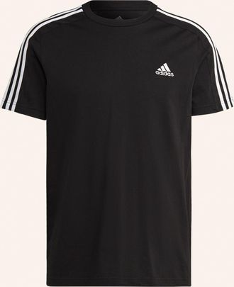 adidas T-Shirt Essentials Single Jersey 3-Stripes schwarz