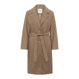 Cream Eleganter Klassischer Mantel Sepia Tint - - Coats - Damen - Braun - L