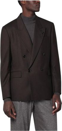 Lardini Homme, Vestes, Brun, Taille: S Blazer Crois&eacute; en Laine M&eacute;lang&eacute;e