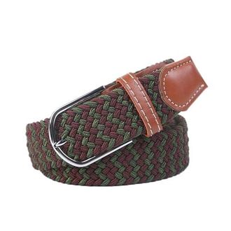 Generic Ceinture &eacute;lastique en toile tiss&eacute;e avec boucle ardillon tricot&eacute;e pour homme et femme, 39, 3.3cmX107cm
