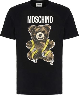 Moschino T-shirt en jersey de coton imprim&eacute; - Homme - Tops - Noir - Taille: XL