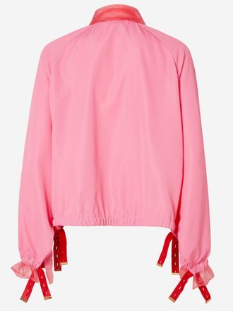 Fendi Womens Bomber Jacket Technical Viscose Pink