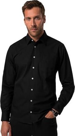 JP1880 Hemd, Langarm, Kentkragen, Modern Fit, BIS 8 XL, Tall Chemise, Noir, 5XL Hommes