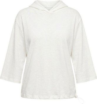 Ulla Popken T-Shirt T-Shirt Kapuze elastisches Saumband 3/4 Arm