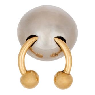 Balmain Femme, Accessoires, Gris, Taille: L Spherical Ring with Piercing