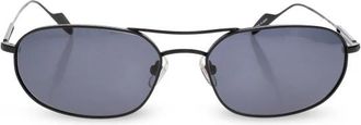Yohji Yamamoto Sonnenbrille mit starker Kr&uuml;mmung aus Metall - - Accessories - Herren - Schwarzk - ONE SIZE