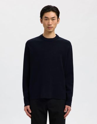 Selected Pull &agrave; enfiler - Bleu capitaine-Gris