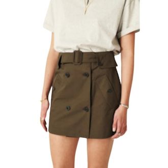 BA&SH Femme, Jupes, Vert, Taille: 34 FR Jupe courte boutonn&eacute;e Janae