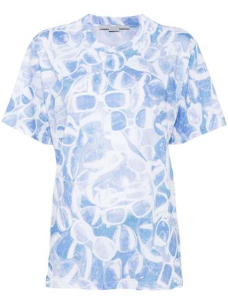 Stella McCartney t-shirt à imprimé Sunglasses - Bleu