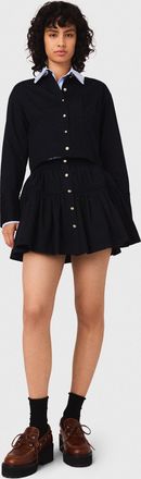 Maje Jupe Courte À Taille Élastique - Bleu Marine - Maje