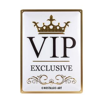 Nostalgic Art Retro Blechschild VIP Exclusive - Special Edition, Warnschild als Geschenk-Idee, aus Metall, Vintage-Design zur Dekoration, 30 x 40 cm