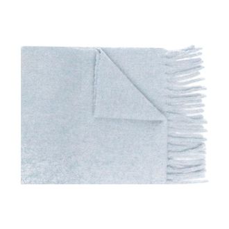 Marni Femme, Accessoires, Bleu, Taille: ONE Size Écharpe à franges avec logo