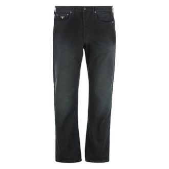 Prada Baumwoll Straight Leg Jeans mit Metall-Details - - Jeans - Herren - Schwarzk - W31