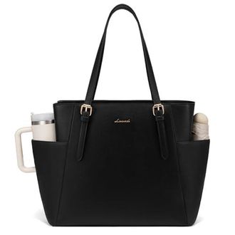 Lovevook Sac &agrave; Main Femme Grand Format, Pochette Travail en Cuir PU, Ordinateur Portable, Grande Poche Bouteille Ext&eacute;rieure, Professeur, Business, Cabas &Eacute;l&eacute;gan