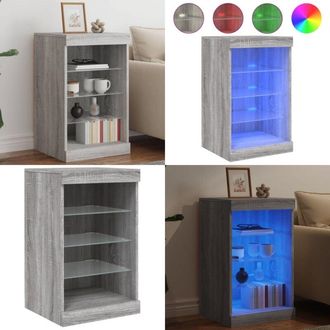 vidaXL Sideboard mit LED-Leuchten Grau Sonoma 41x37x67 cm - Sideboard - Wohnzimmermöbel - TV-Schreibtisch - Regal - Grau - Home & Living