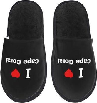 Generic Antid&eacute;rapant Pantoufles I Love Cape Coral Pantoufles Maison Chaud Chaussons en Feutre pour Femme Homme Hiver L