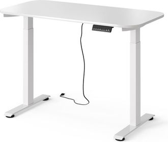 Vicco h&ouml;henverstellbarer elektrischer Schreibtisch Elevate, Wei&szlig;, 120 x 60 cm, 2 Motoren, 100 kg Tragkraft