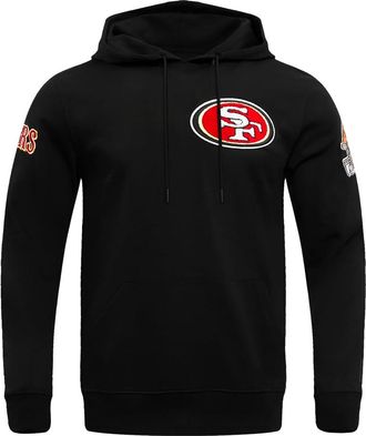 Pro Standard Mens NFL San Francisco 49Ers Classic Chenille Kapuzensweatshirt Schwarz 2XL