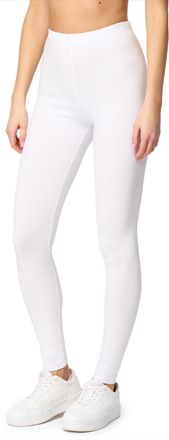 Merry Style Leggings Damen Baumwolle für das ganze Jahr Bequeme Leggings Blickdicht Damen Ideal für Yoga Sport Gym und Freizeit MS10-198 (Weiß, XXL)